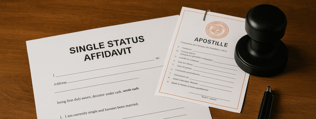 How to Get a Single Status Affidavit Apostille for Marriage Abroad