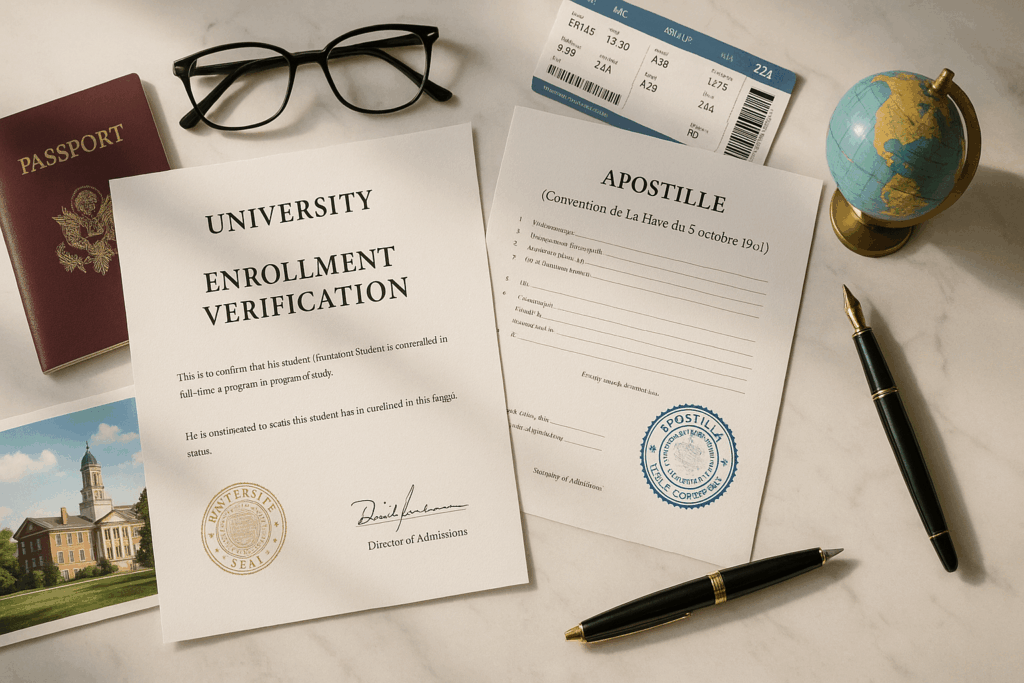 How to Apostille an Enrollment Verification Letter for International Use
